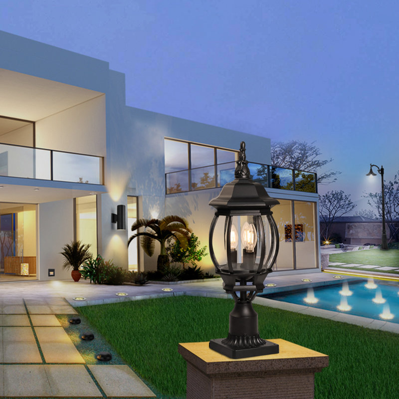 Charlton Home® Benna 3 -Light 21.6" H Hardwired Transparent Pier Mount Light & Reviews | Wayfair